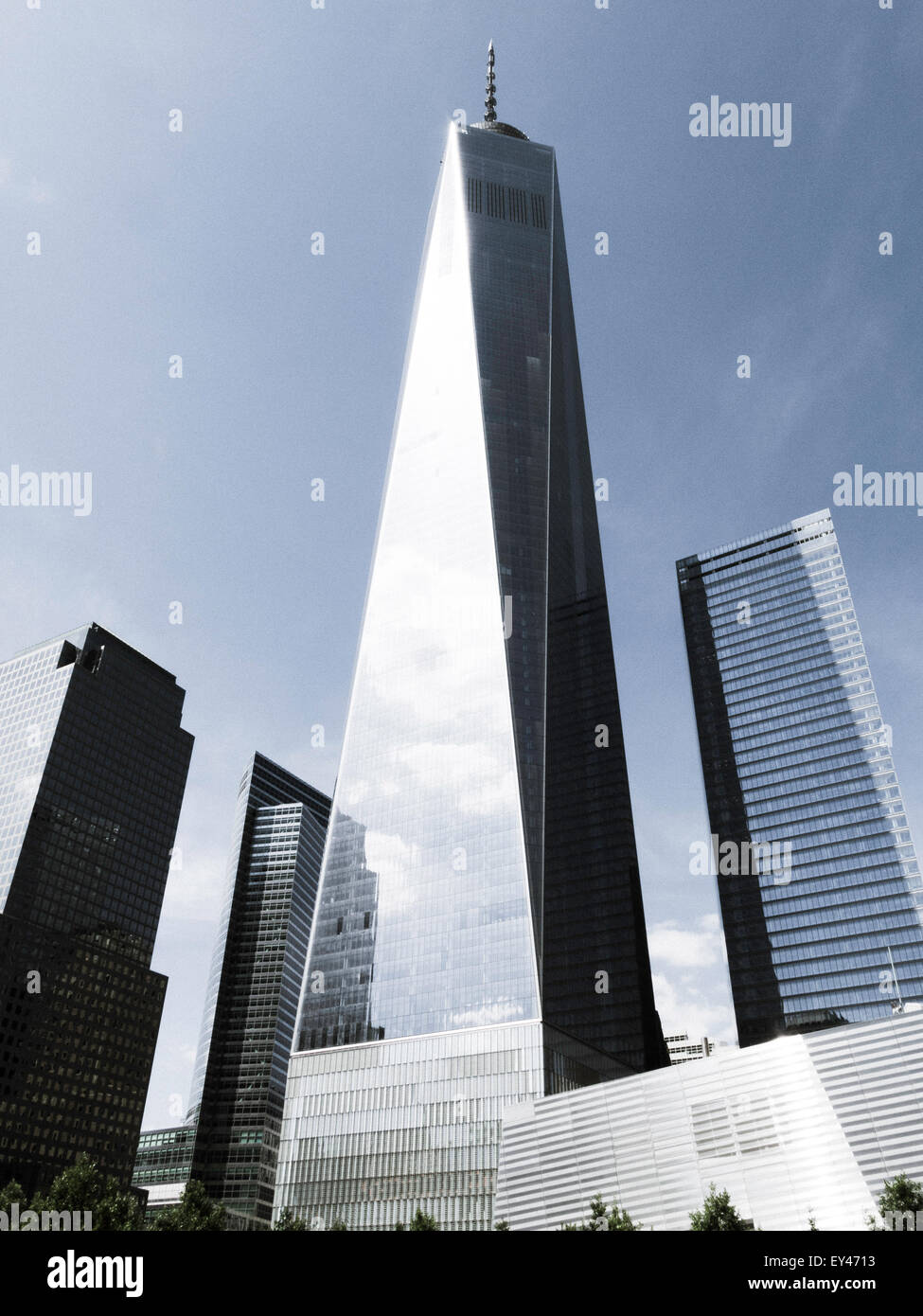 The National September 11 Memorial Site with The Freedom Tower , Lower ...