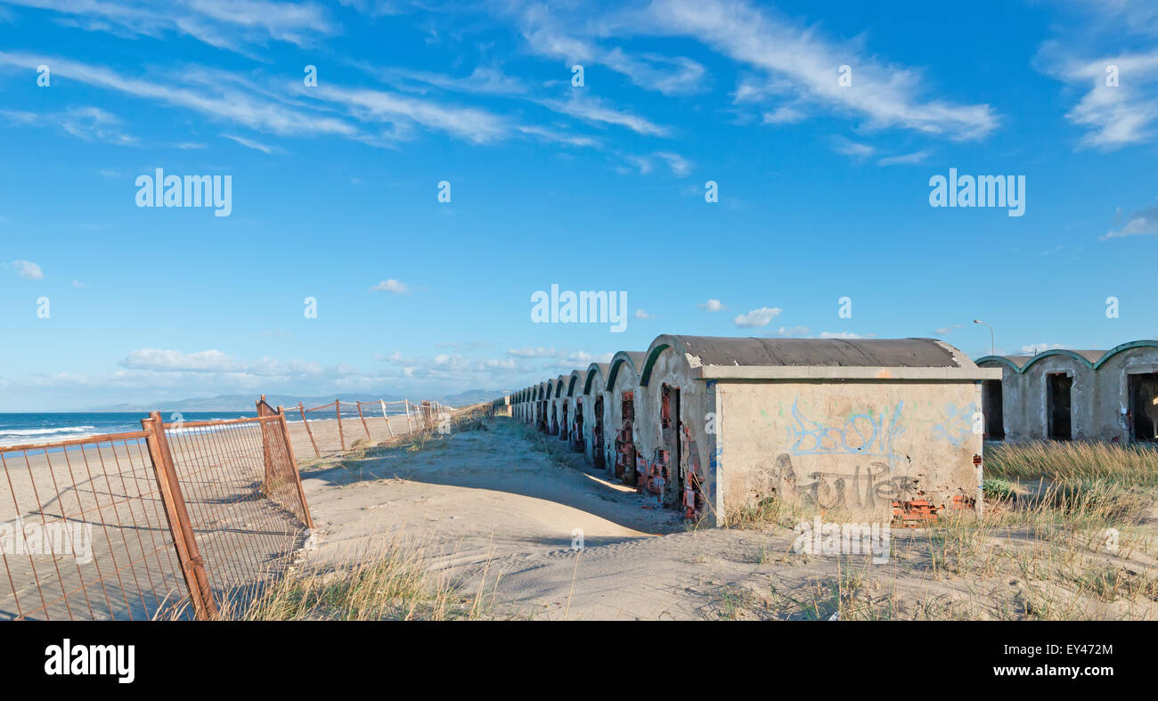 old changing room on the sand Stock Photo - Alamy
