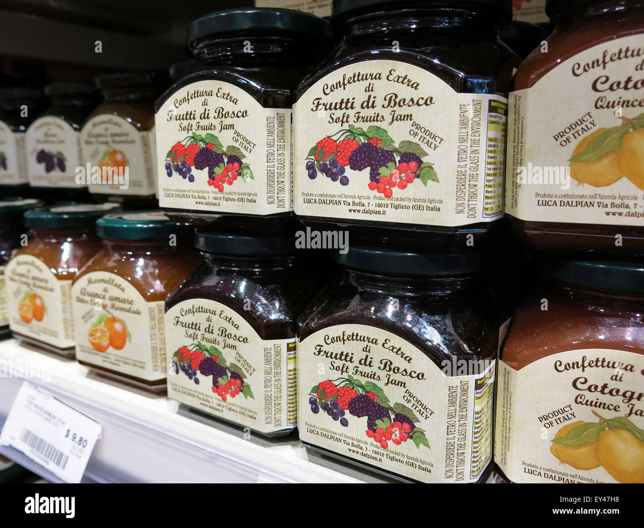 Imported Fruit Jams, Eataly Italian Marketplace, NYC Stock Photo - Alamy