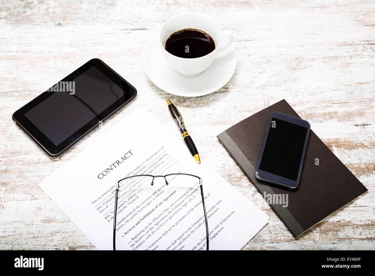 Reading a Contract before signing Stock Photo - Alamy