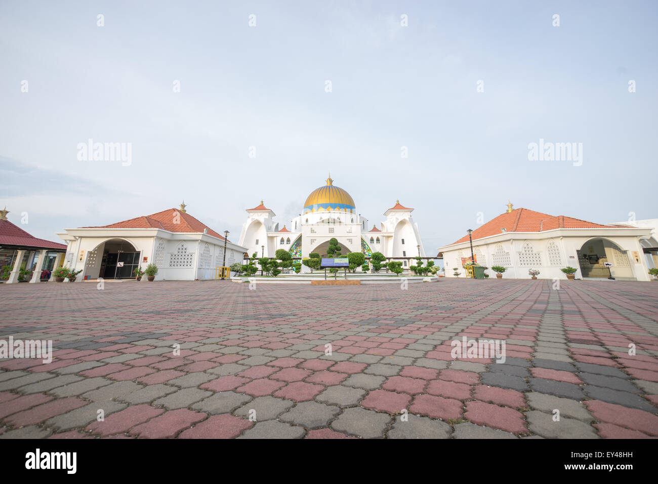 Masjid Selat Melaka or Malacca Straits Mosque during a beautiful ...