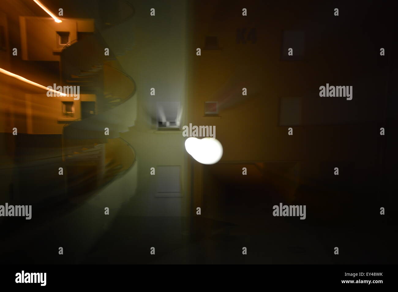 Zoom out of a building at night Stock Photo - Alamy