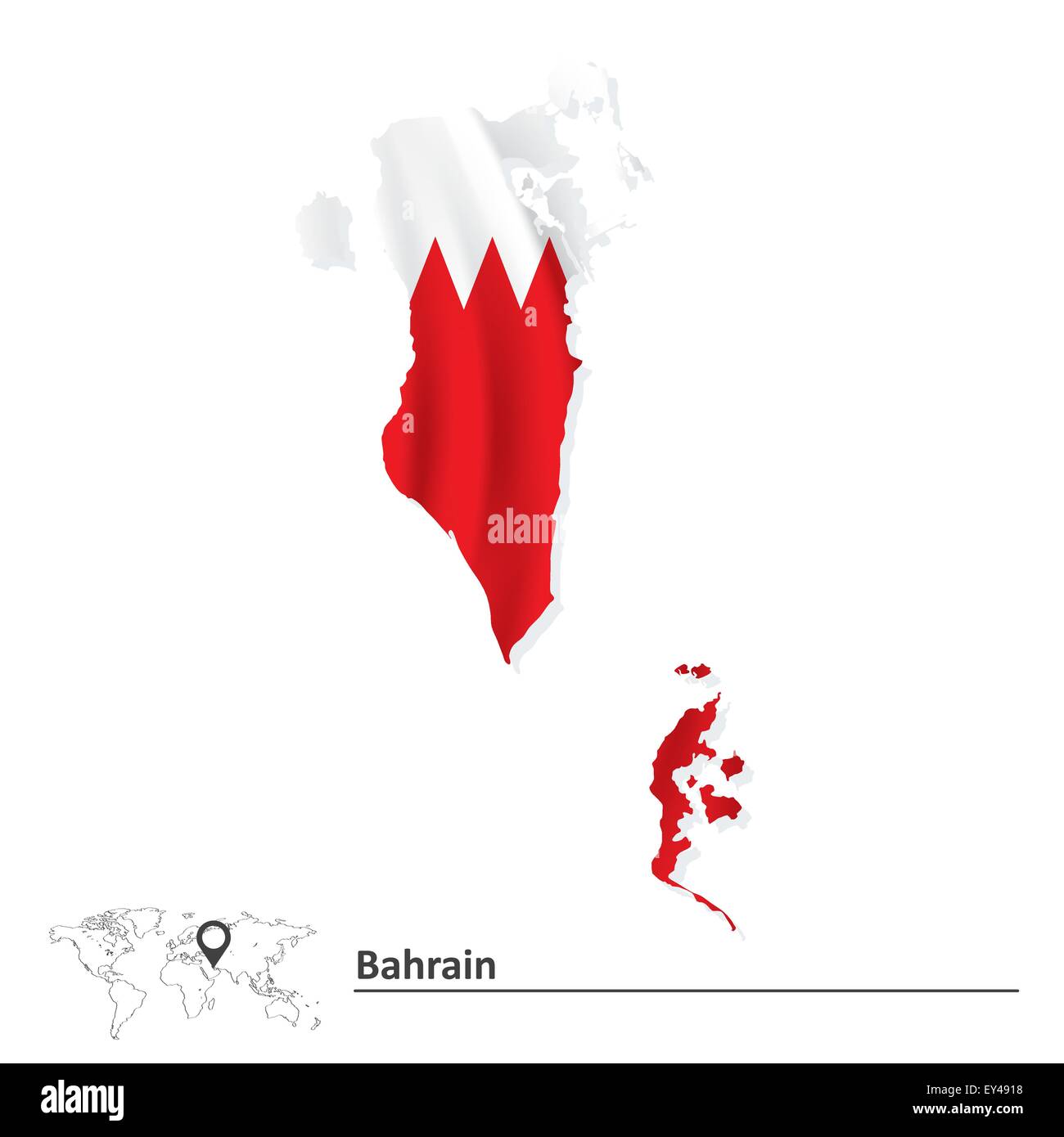 Map of Bahrain with flag - vector illustration Stock Vector Image & Art - Alamy