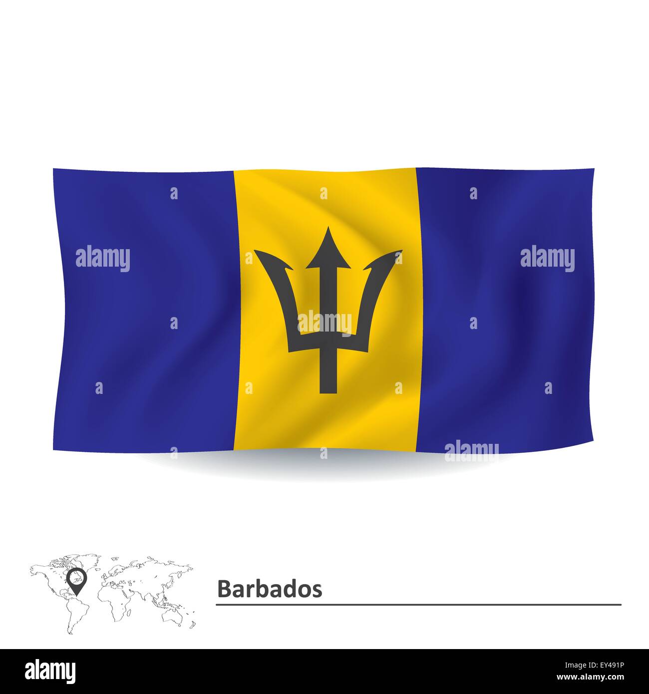 Flag of Barbados - vector illustration Stock Vector Image & Art - Alamy