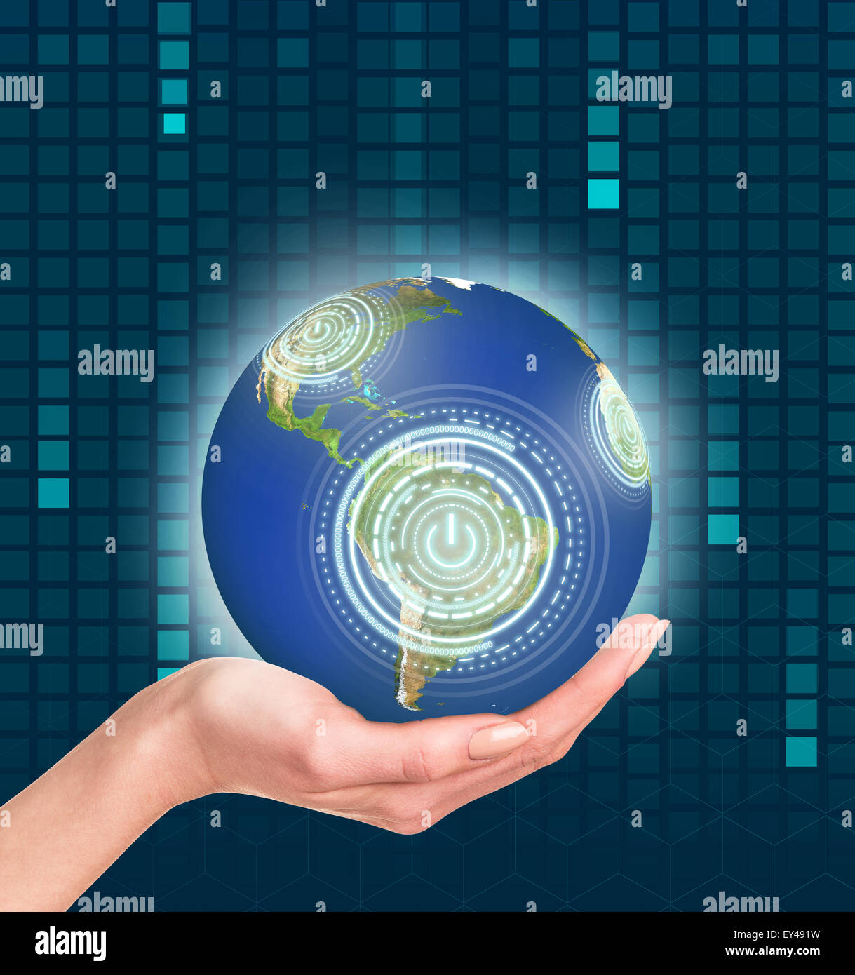 Planet earth in a human hand Stock Photo - Alamy