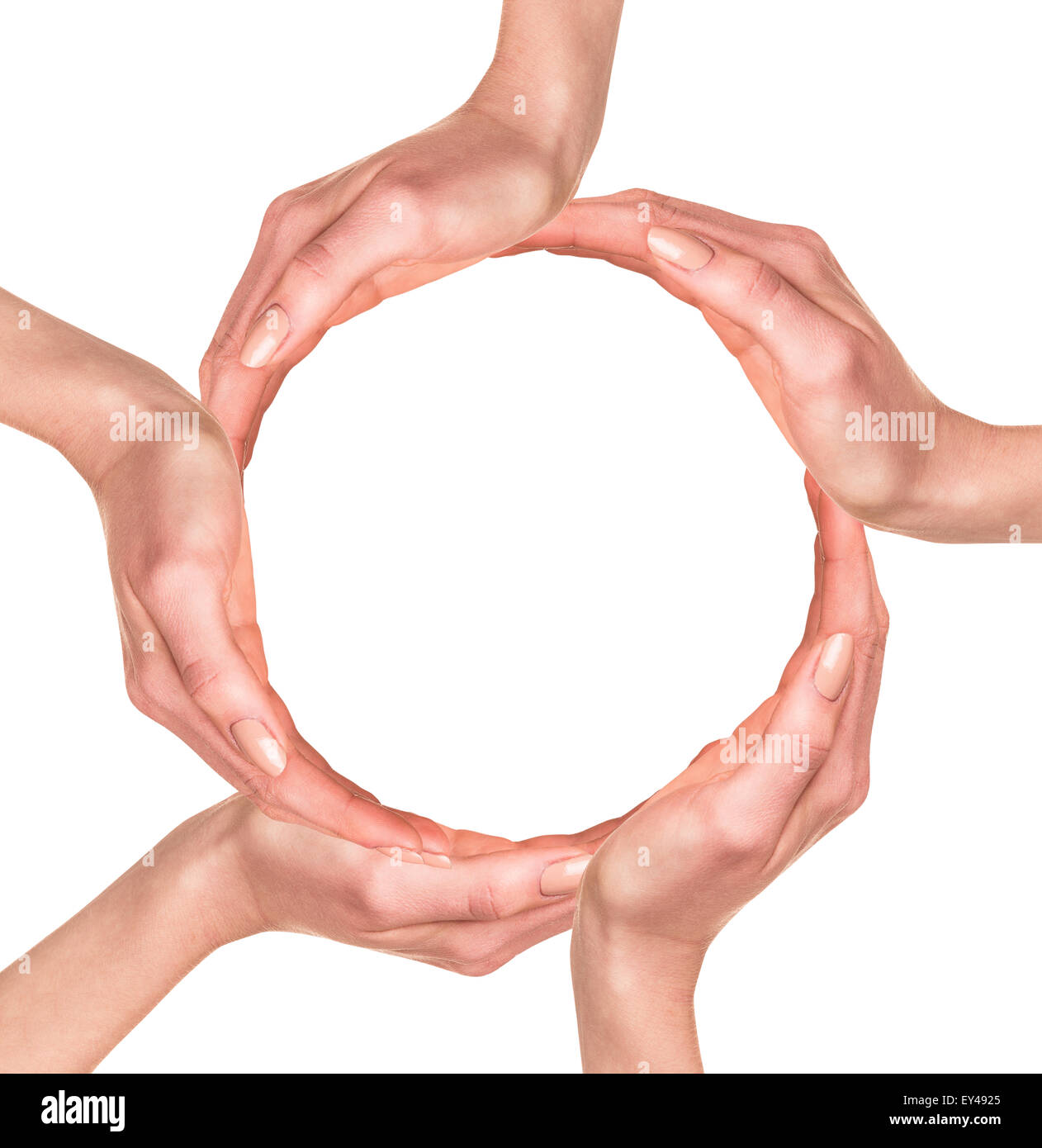 Human hands making a circle Stock Photo - Alamy