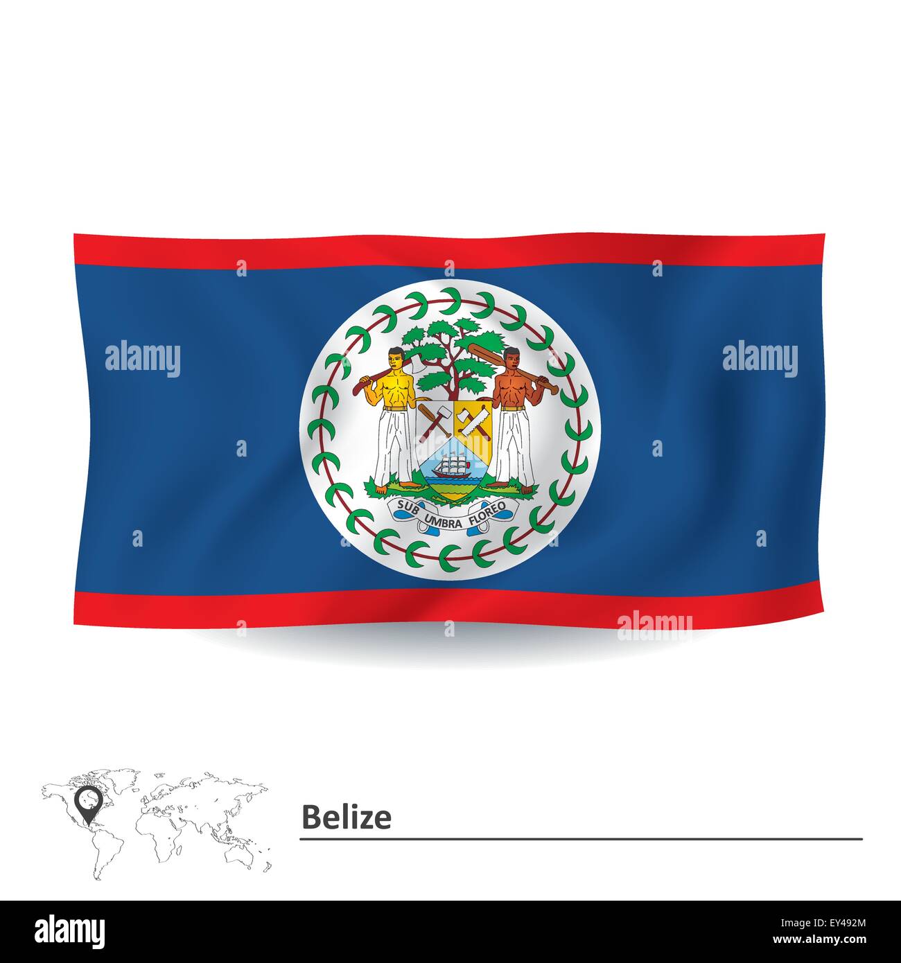 Flag of Belize - vector illustration Stock Vector Image & Art - Alamy