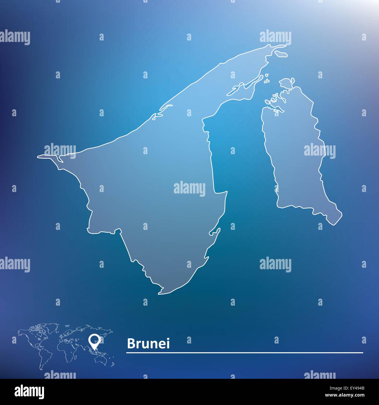 Map of Brunei - vector illustration Stock Vector Image & Art - Alamy