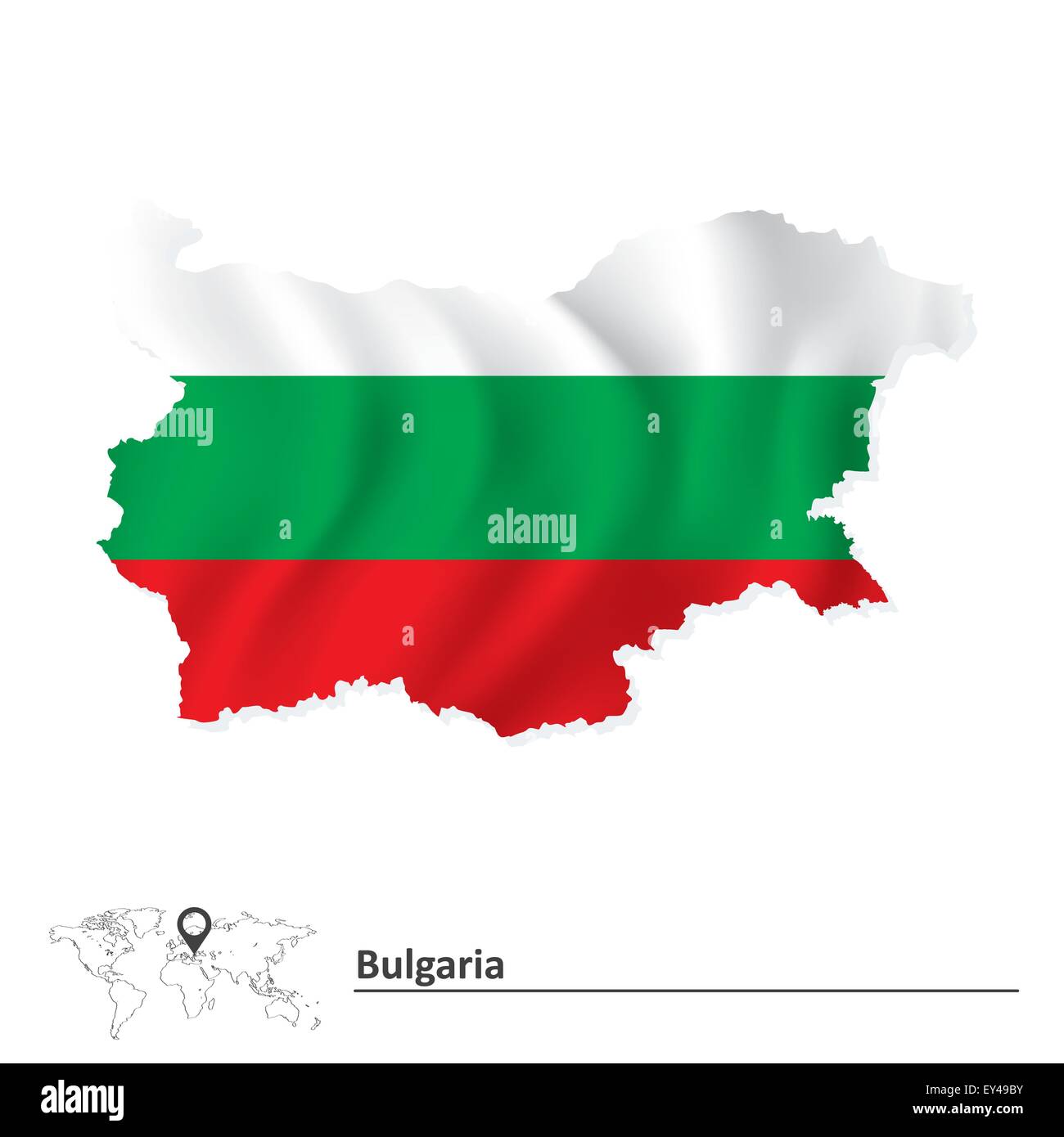 Map of Bulgaria with flag - vector illustration Stock Vector Image ...