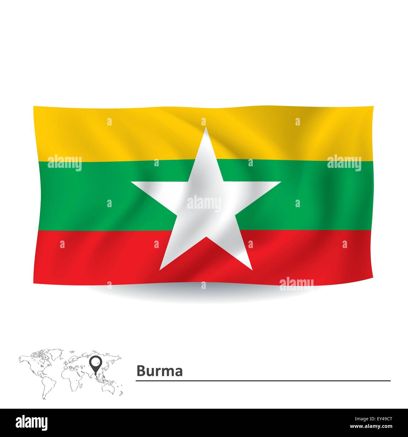 Flag of Burma - vector illustration Stock Vector Image & Art - Alamy