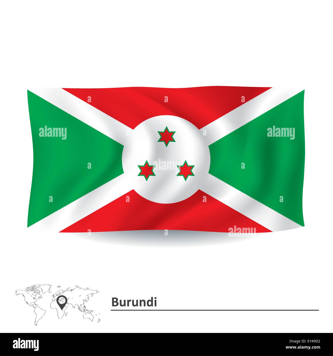 Flag Of Burundi Vector Illustration Stock Vector Image And Art Alamy