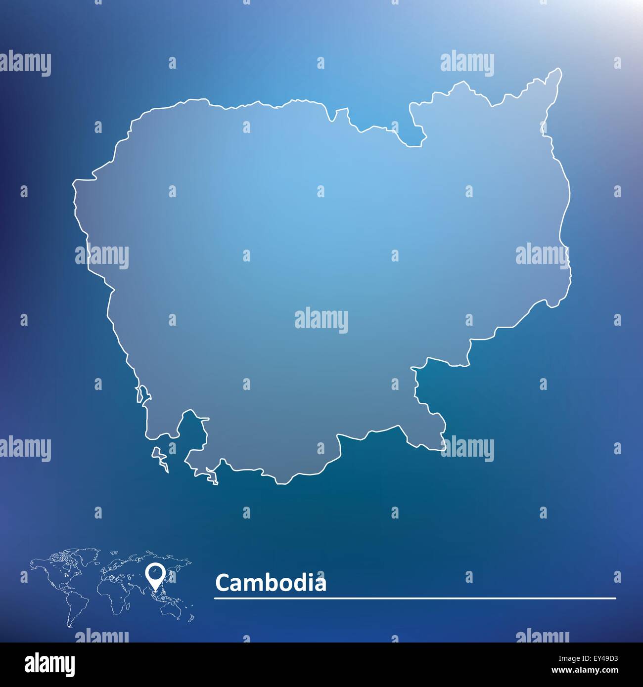 Map of Cambodia - vector illustration Stock Vector Image & Art - Alamy