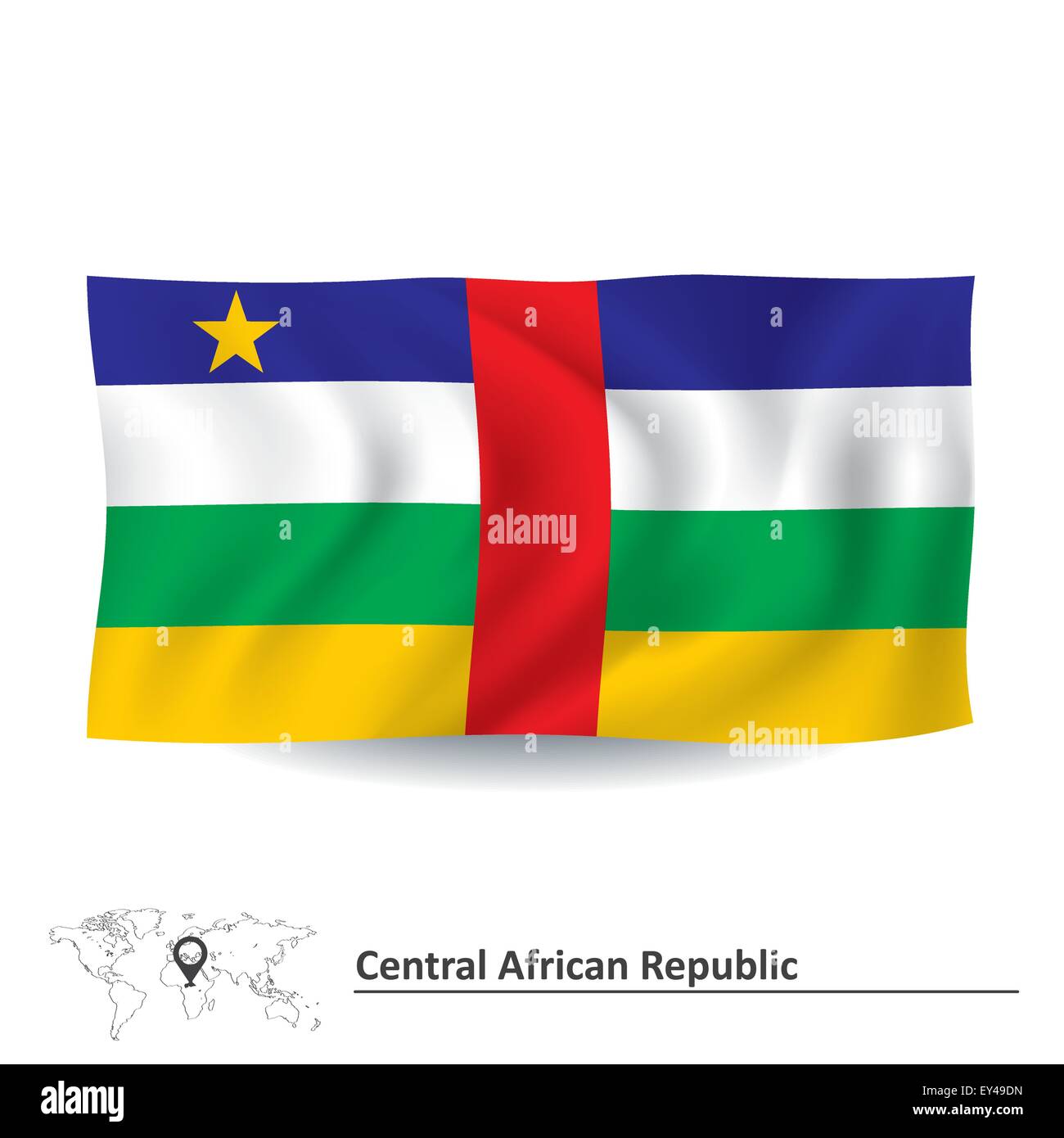 Flag of Central African Republic - vector illustration Stock Vector ...