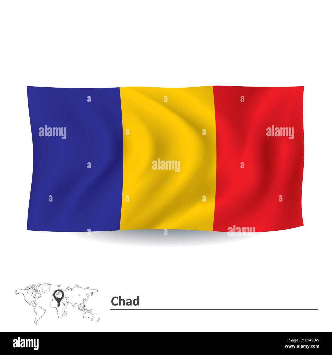 Flag of Chad - vector illustration Stock Vector Image & Art - Alamy