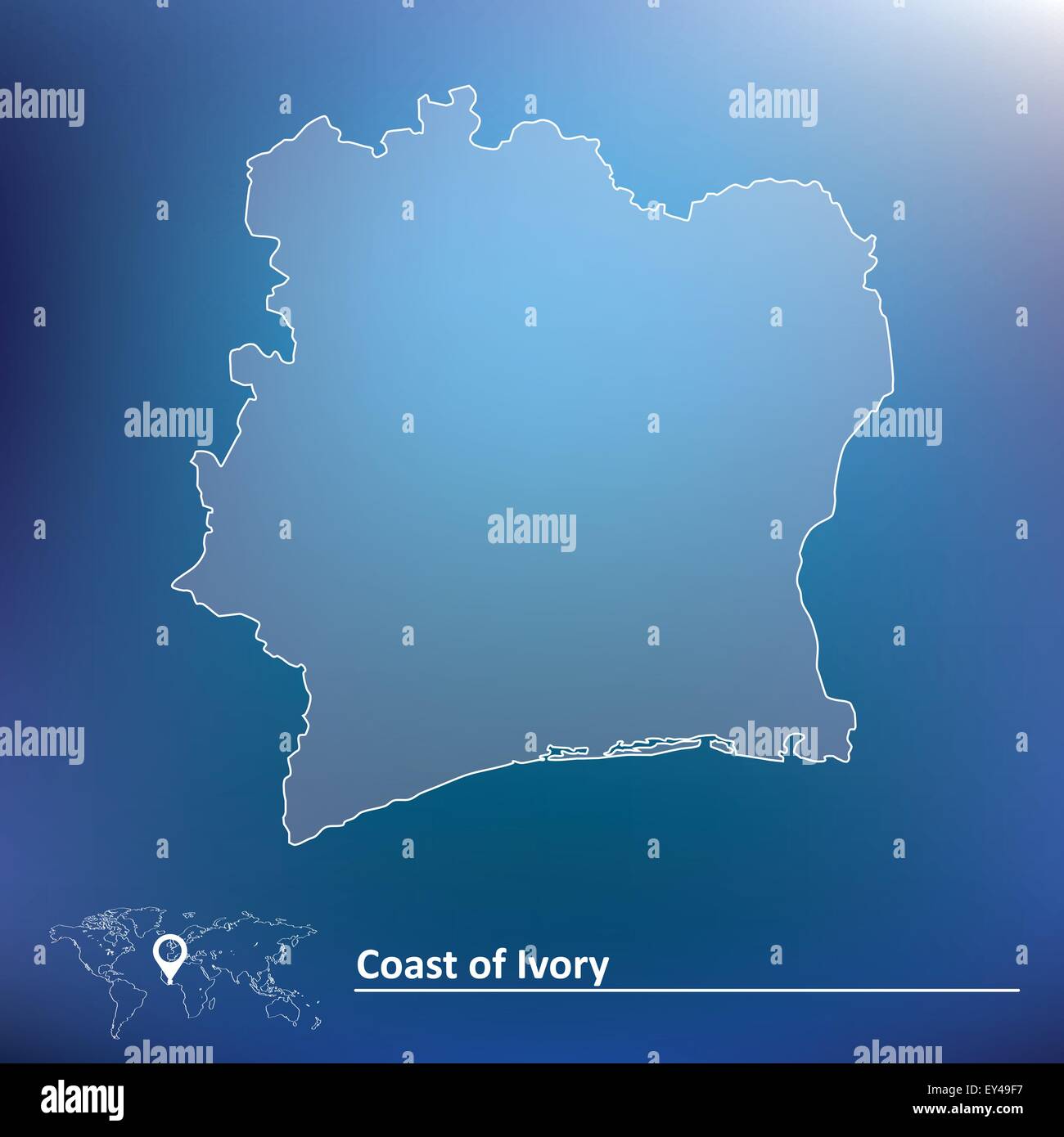 Map of Coast of Ivory - vector illustration Stock Vector Image & Art ...