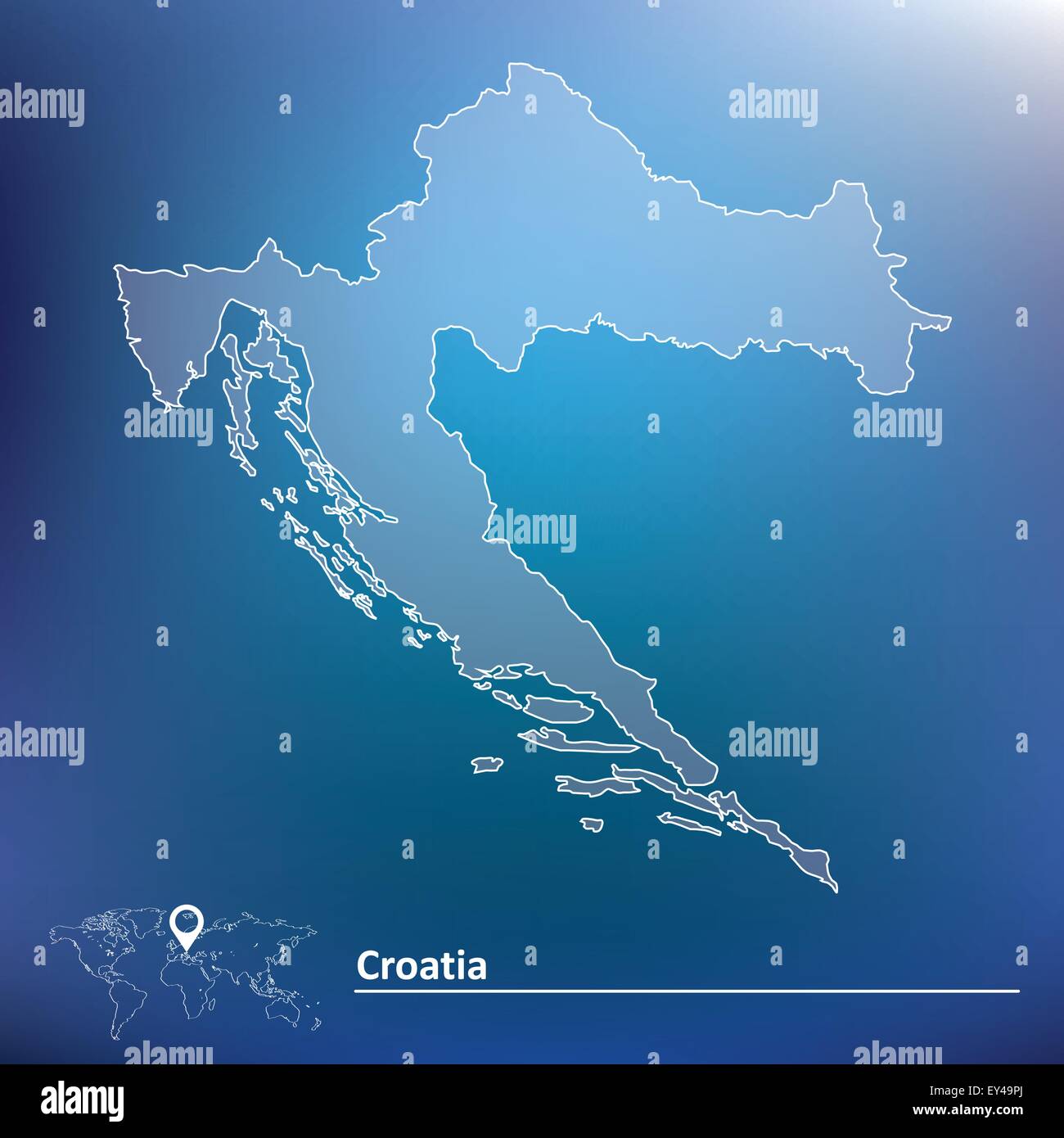 Map of Croatia - vector illustration Stock Vector Image & Art - Alamy