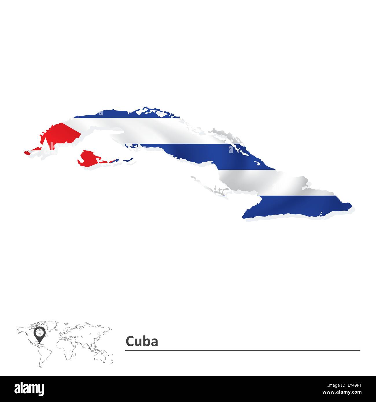 Map of Cuba with flag - vector illustration Stock Vector Image & Art ...