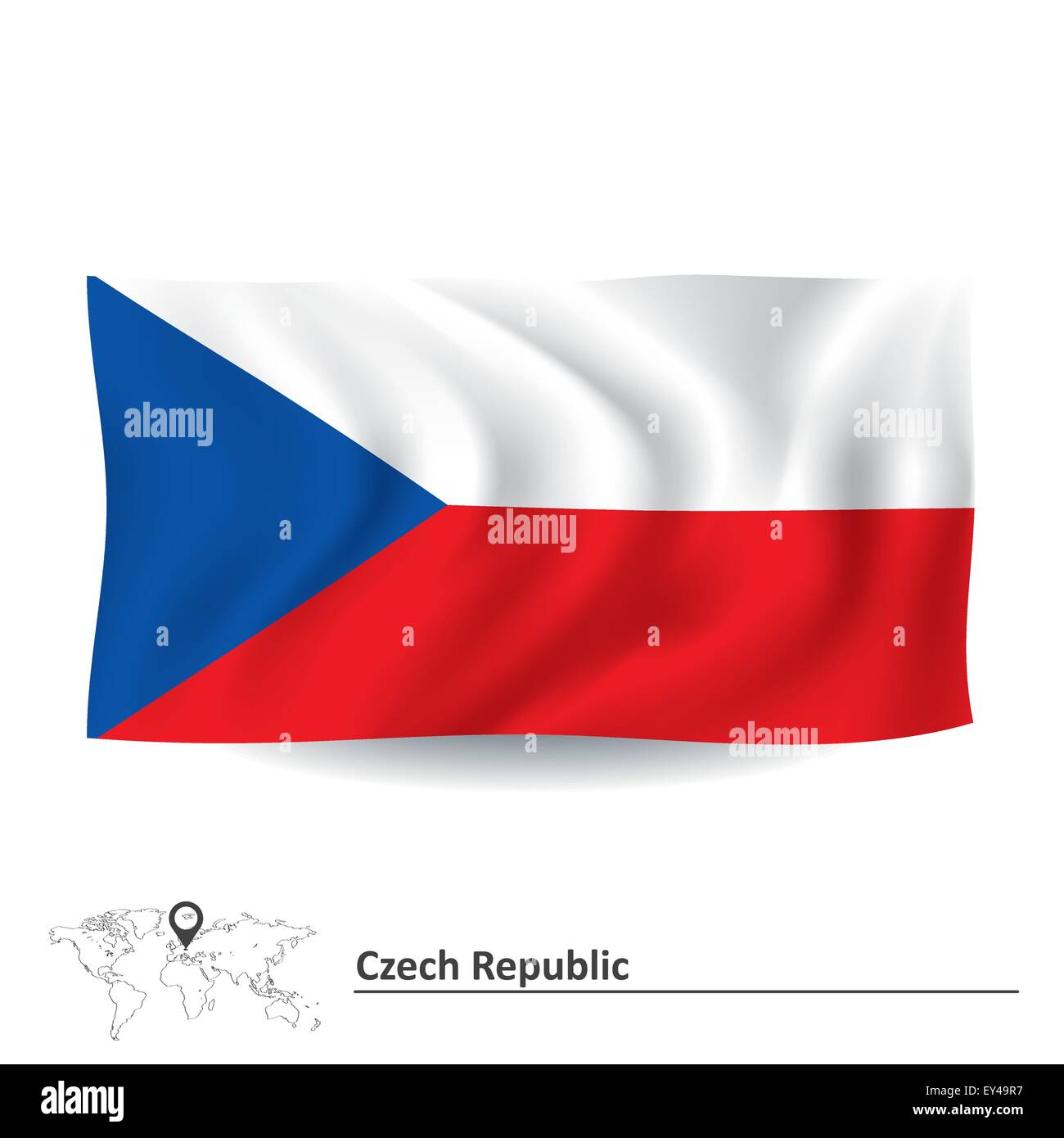 Flag of Czech Republic - vector illustration Stock Vector Image & Art ...
