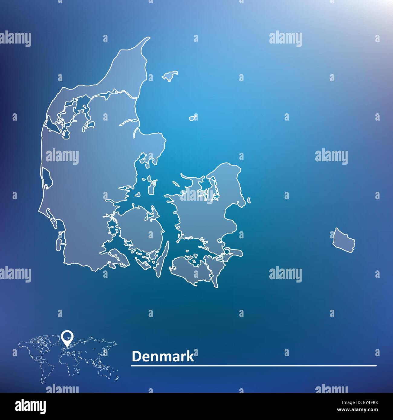 Map of Denmark - vector illustration Stock Vector Image & Art - Alamy