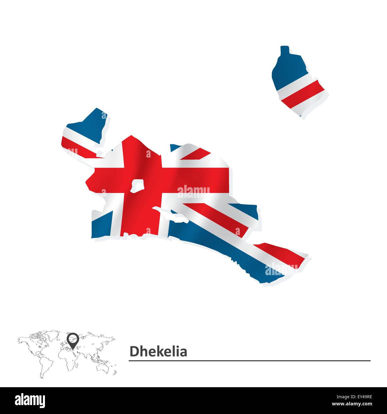 Map of Dhekelia with flag - vector illustration Stock Vector Image ...