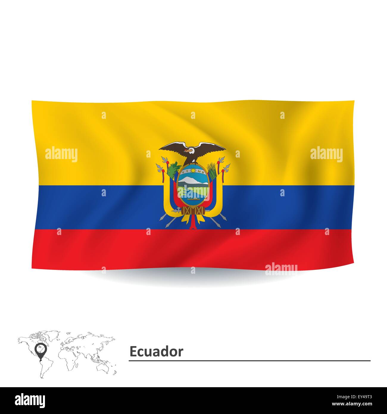 Flag of Ecuador - vector illustration Stock Vector Image & Art - Alamy