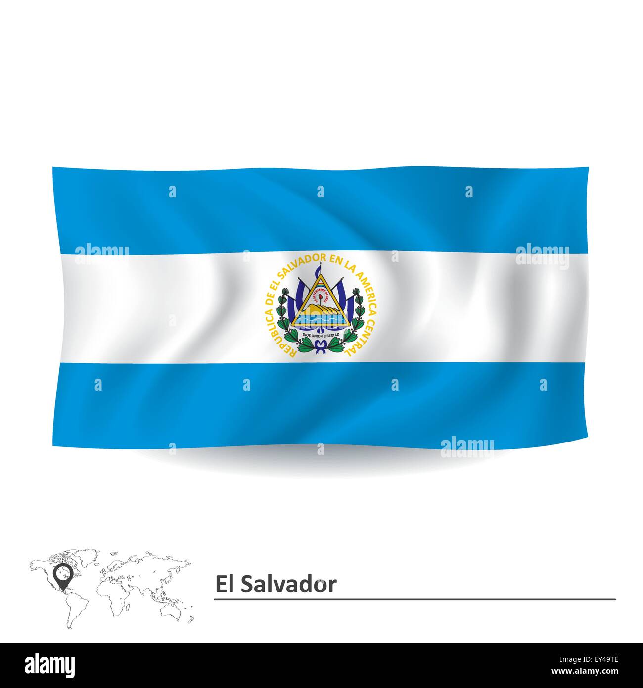 Flag of El Salvador - vector illustration Stock Vector Image & Art - Alamy