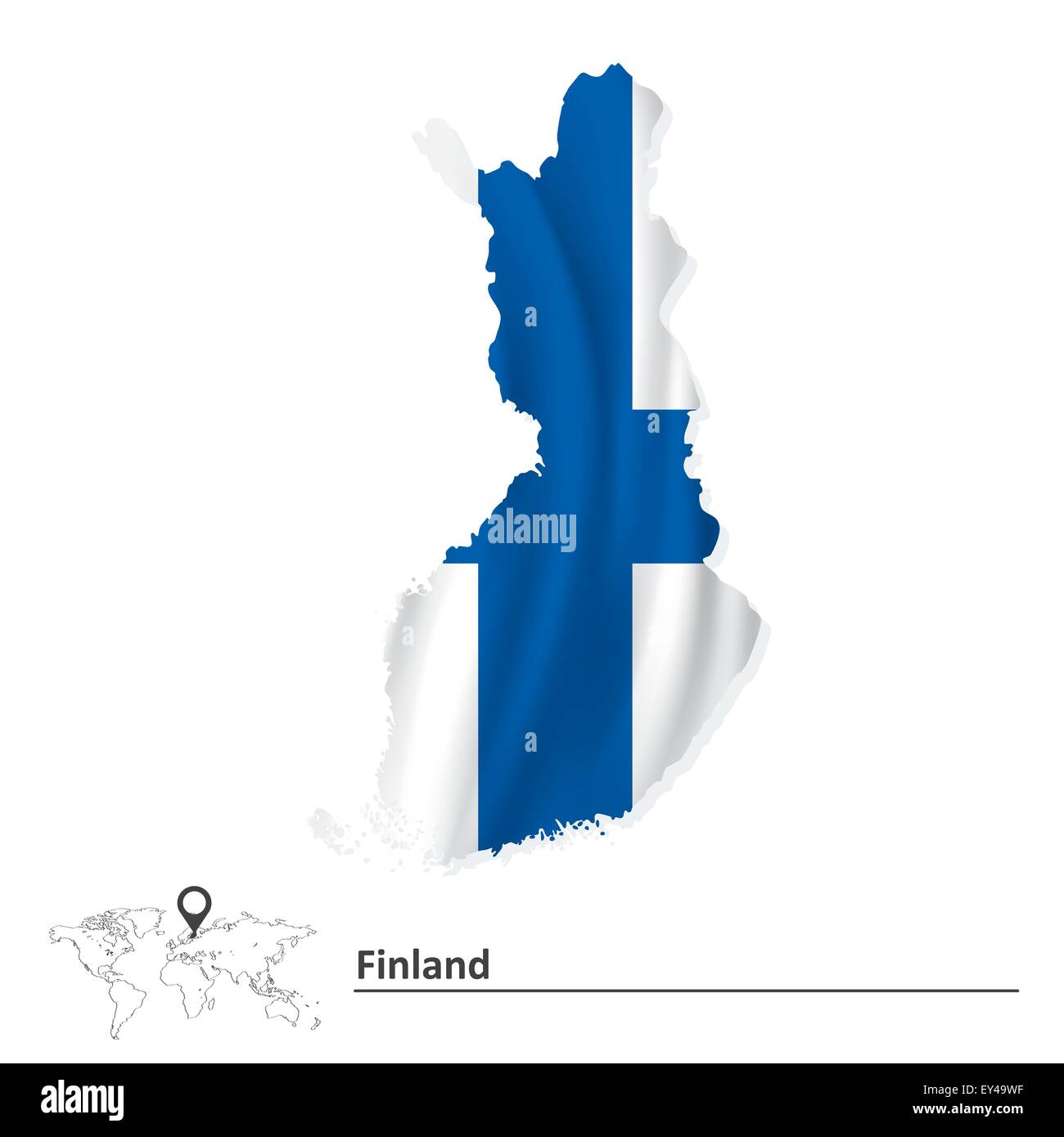 Map of Finland with flag - vector illustration Stock Vector Image & Art ...