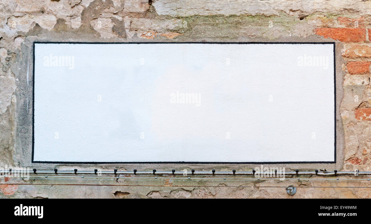 empty sign in an old wall Stock Photo - Alamy