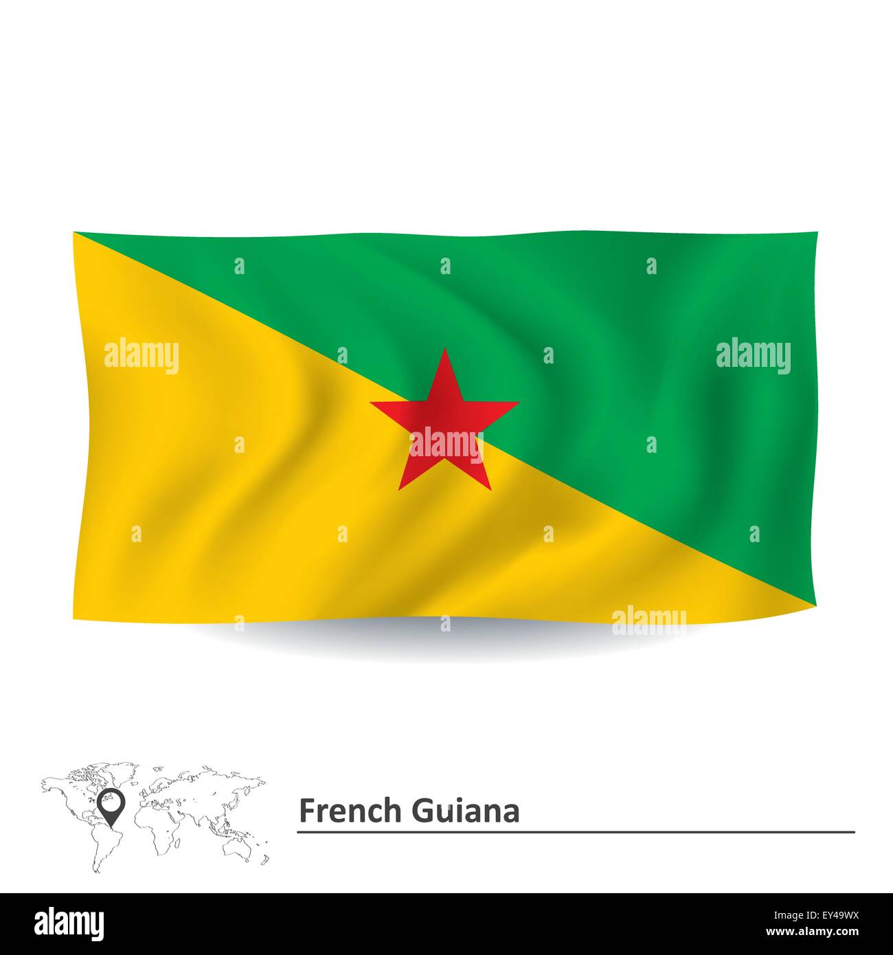 Flag of French Guiana - vector illustration Stock Vector Image & Art ...