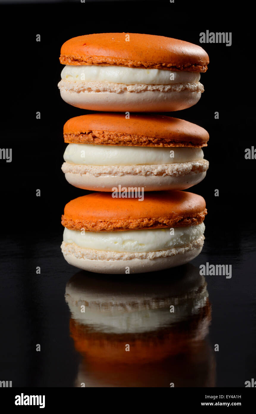 Stack of Orange Macarons Stock Photo - Alamy
