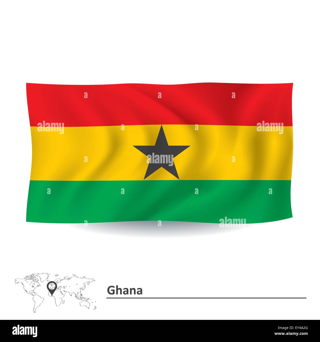 Flag of Ghana - vector illustration Stock Vector Image & Art - Alamy