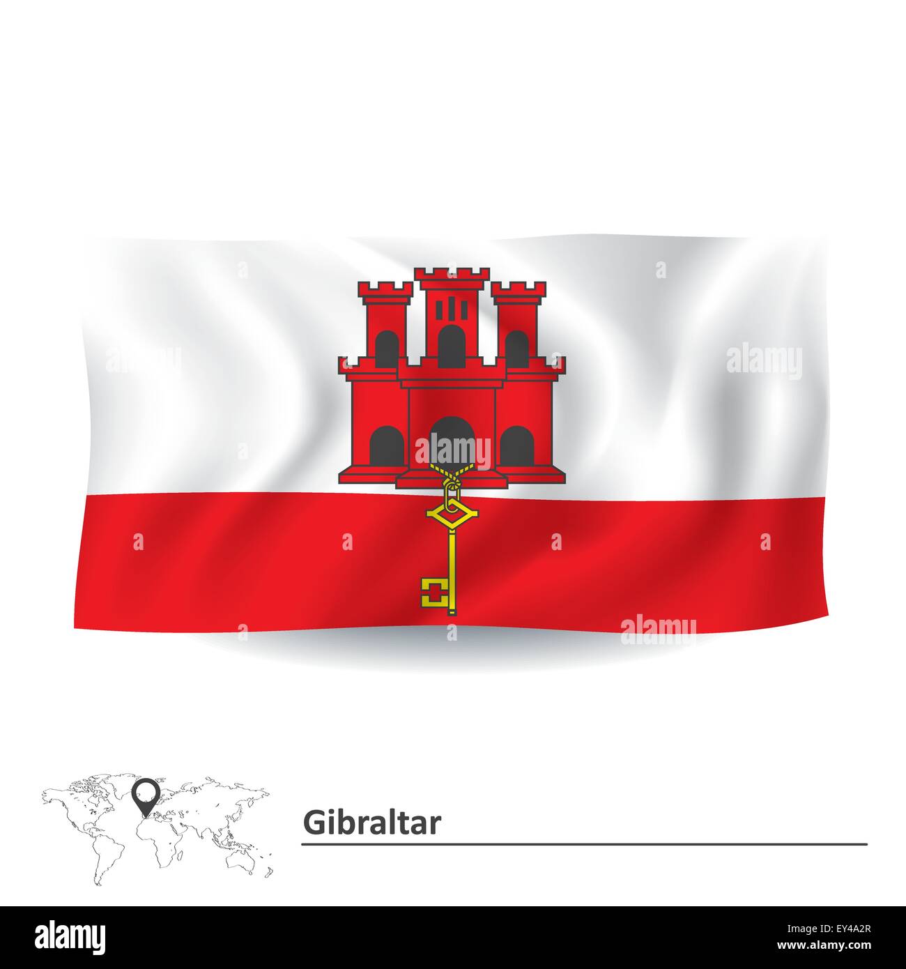 Flag of Gibraltar - vector illustration Stock Vector Image & Art - Alamy