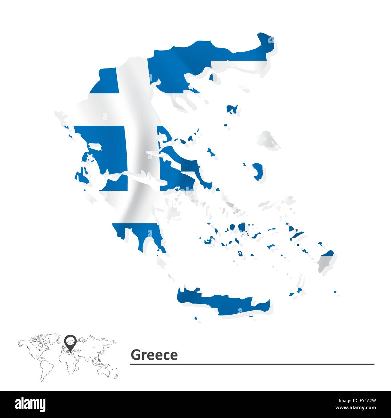 Flag map of greece Stock Vector Images - Alamy