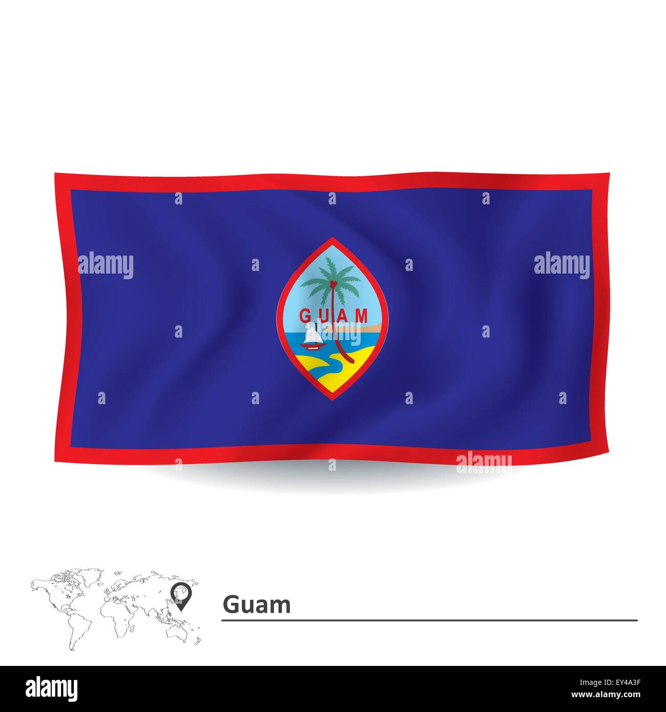 Flag of Guam - vector illustration Stock Vector Image & Art - Alamy