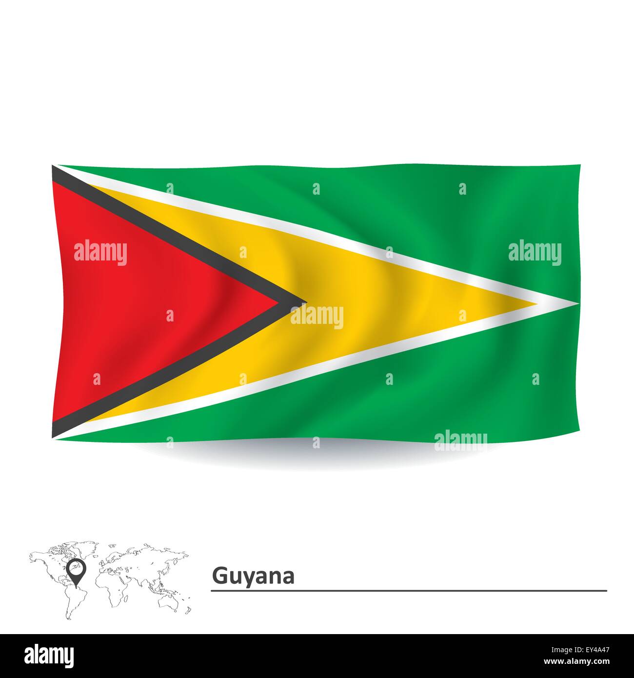 Flag of Guyana - vector illustration Stock Vector Image & Art - Alamy