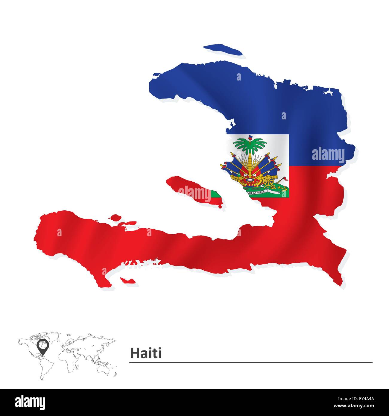 Map of Haiti with flag - vector illustration Stock Vector Image & Art ...