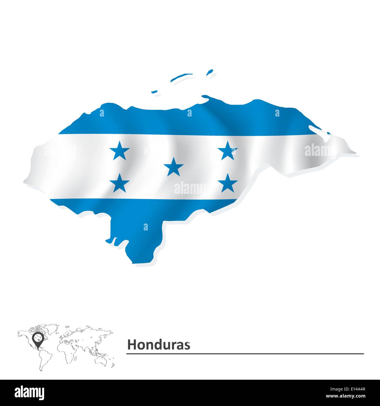Map of Honduras with flag - vector illustration Stock Vector Image ...