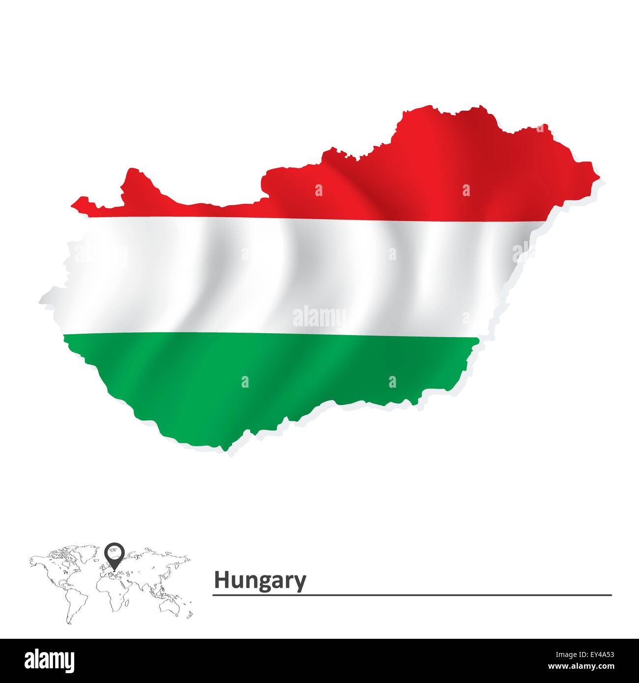 Map of Hungary with flag - vector illustration Stock Vector Image & Art ...