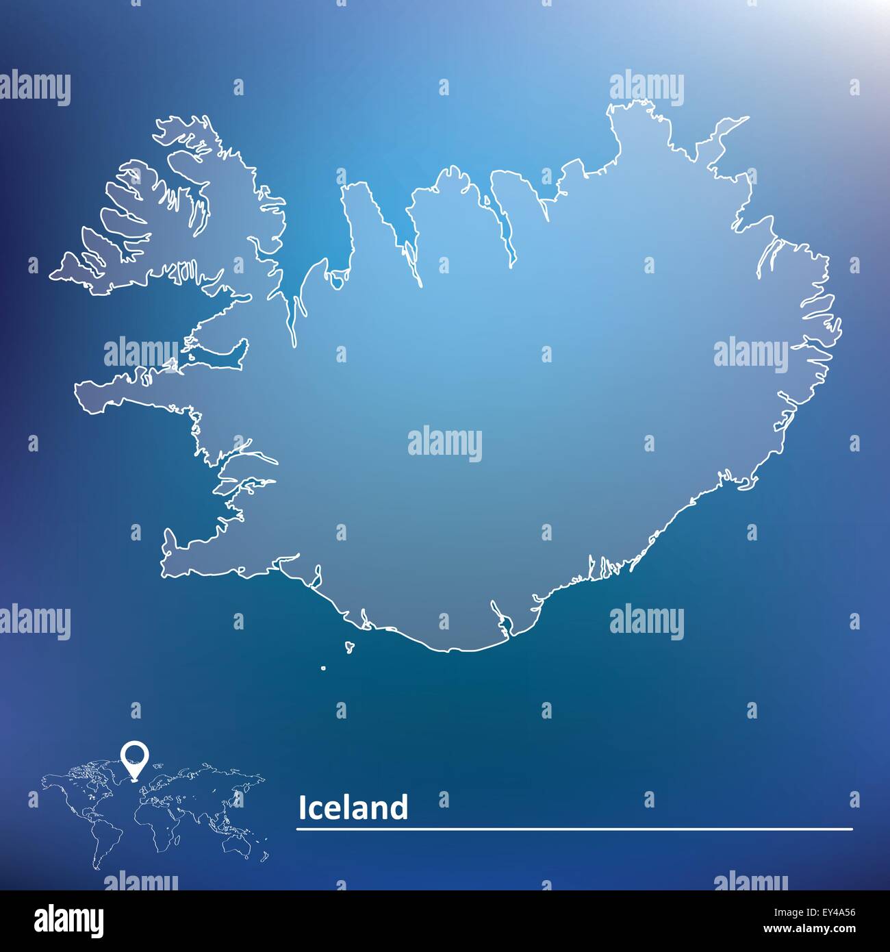 Vector map of iceland vector vectors hi-res stock photography and ...