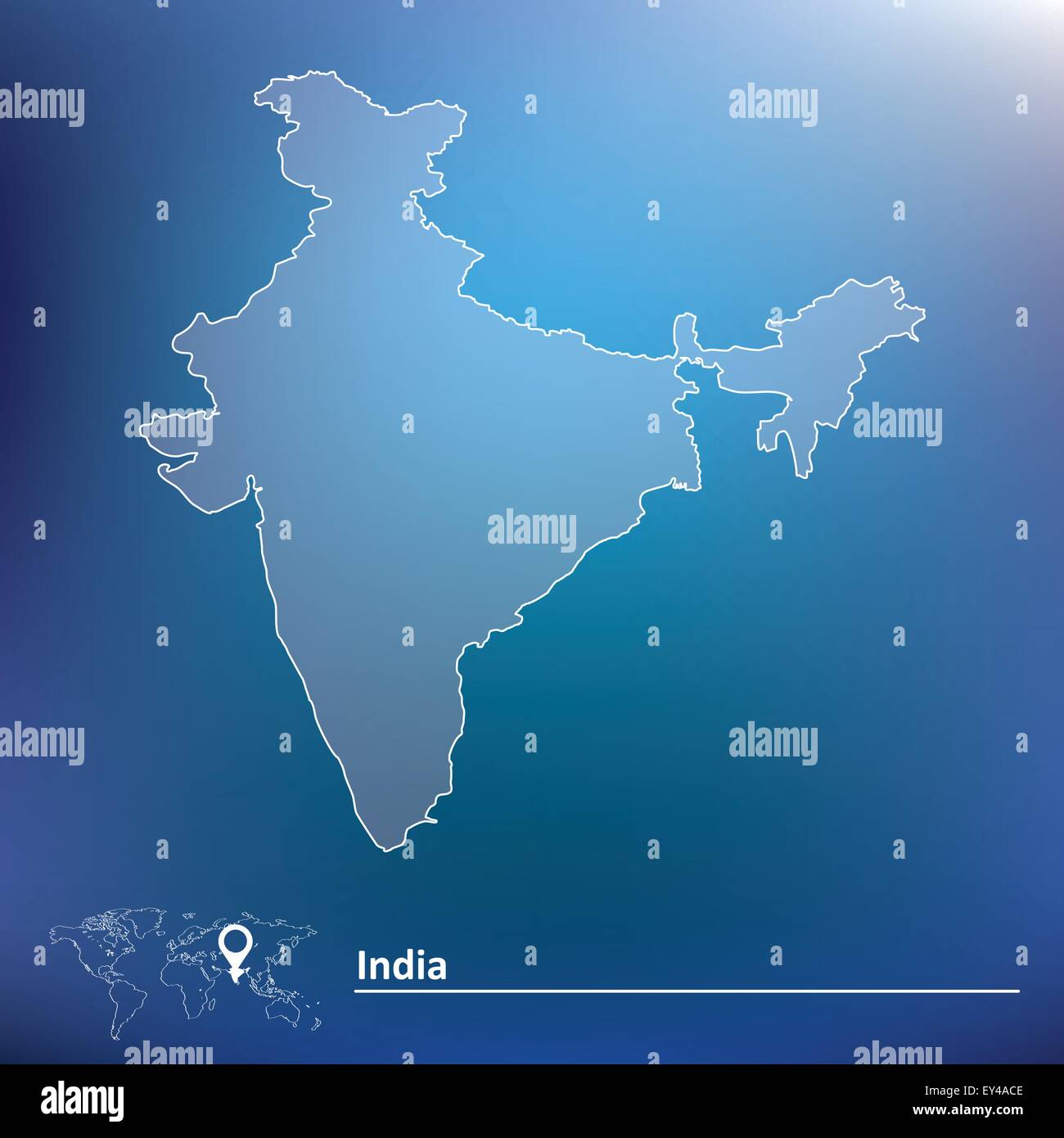 Map of india vector hi-res stock photography and images - Alamy