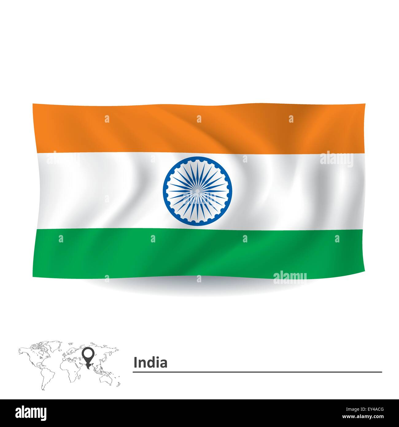 Flag of India - vector illustration Stock Vector Image & Art - Alamy
