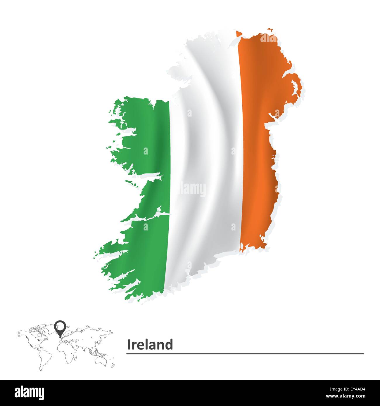 Map of Ireland with flag - vector illustration Stock Vector Image & Art ...