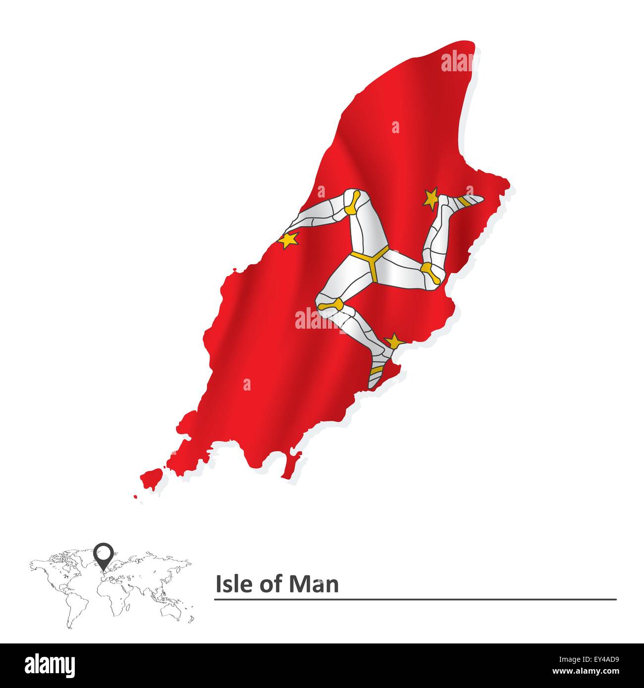 Map of Isle of Man with flag - vector illustration Stock Vector Image ...