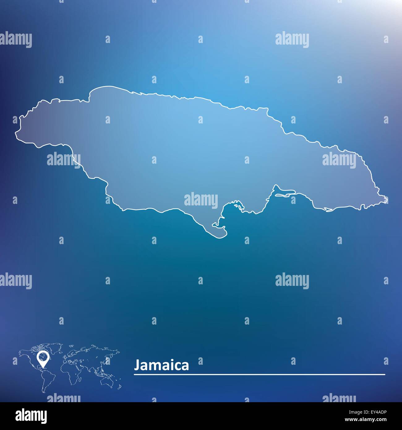 Vector map jamaica country hi-res stock photography and images - Alamy