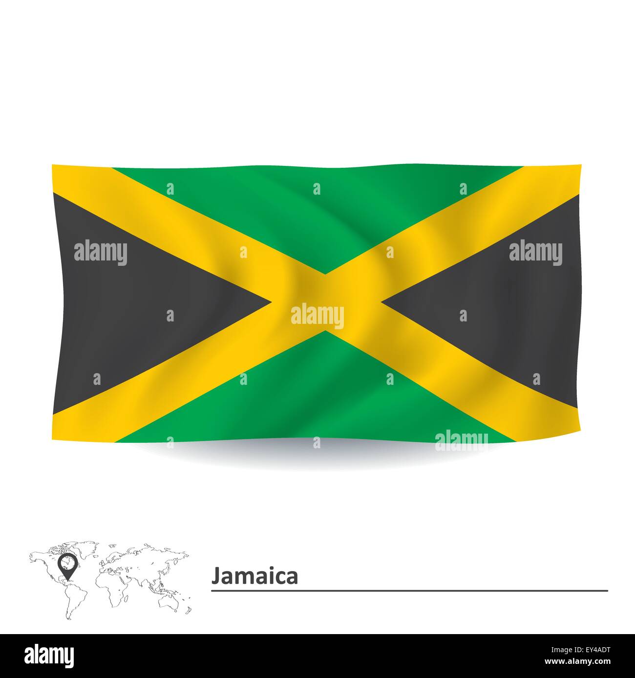 Flag of Jamaica - vector illustration Stock Vector Image & Art - Alamy