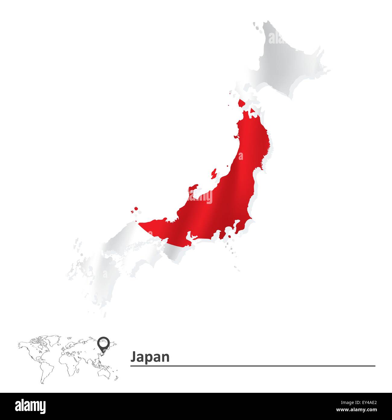 Map of Japan with flag - vector illustration Stock Vector Image & Art ...