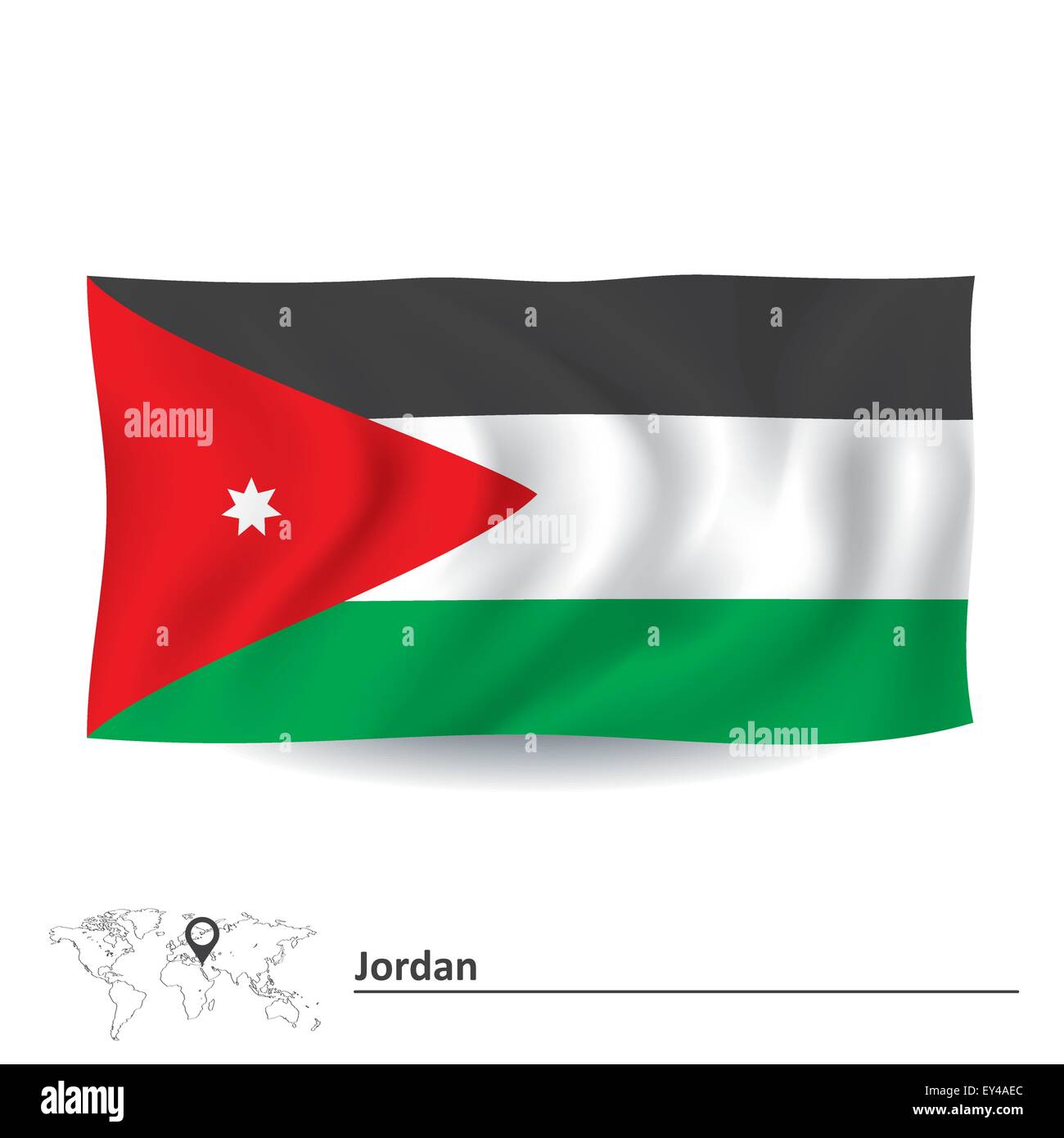 Flag of Jordan - vector illustration Stock Vector Image & Art - Alamy