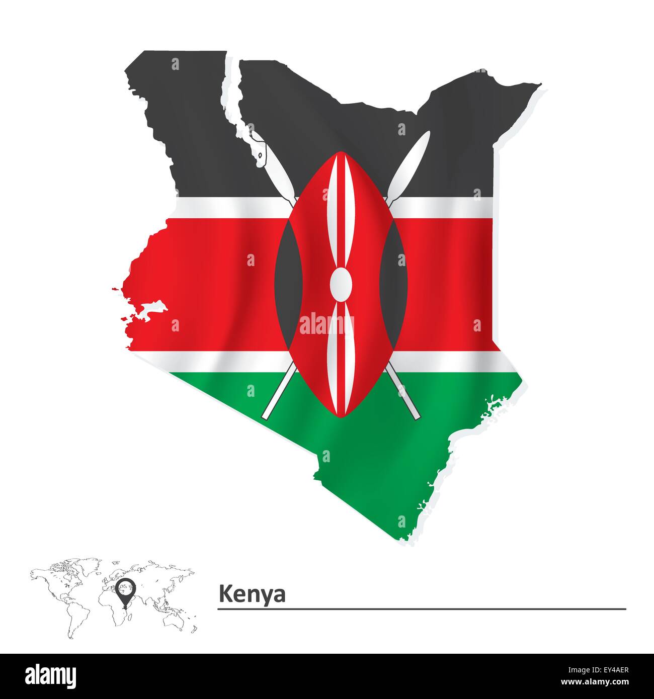 Map kenya flag illustration Cut Out Stock Images & Pictures - Alamy