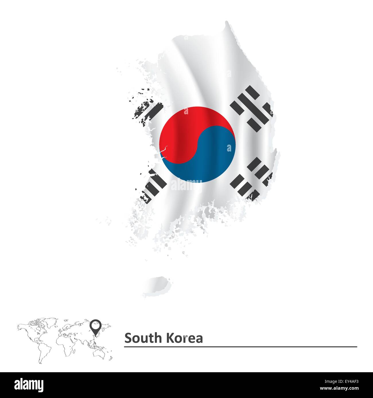 Map flag south korea Stock Vector Images - Alamy
