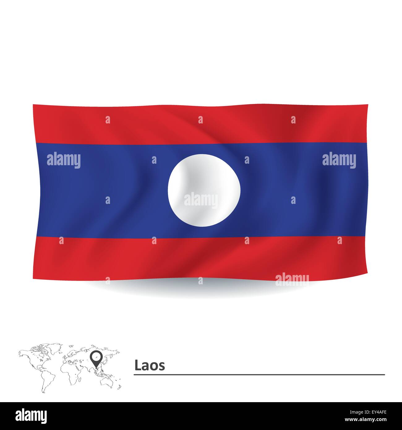 Flag of Laos - vector illustration Stock Vector Image & Art - Alamy